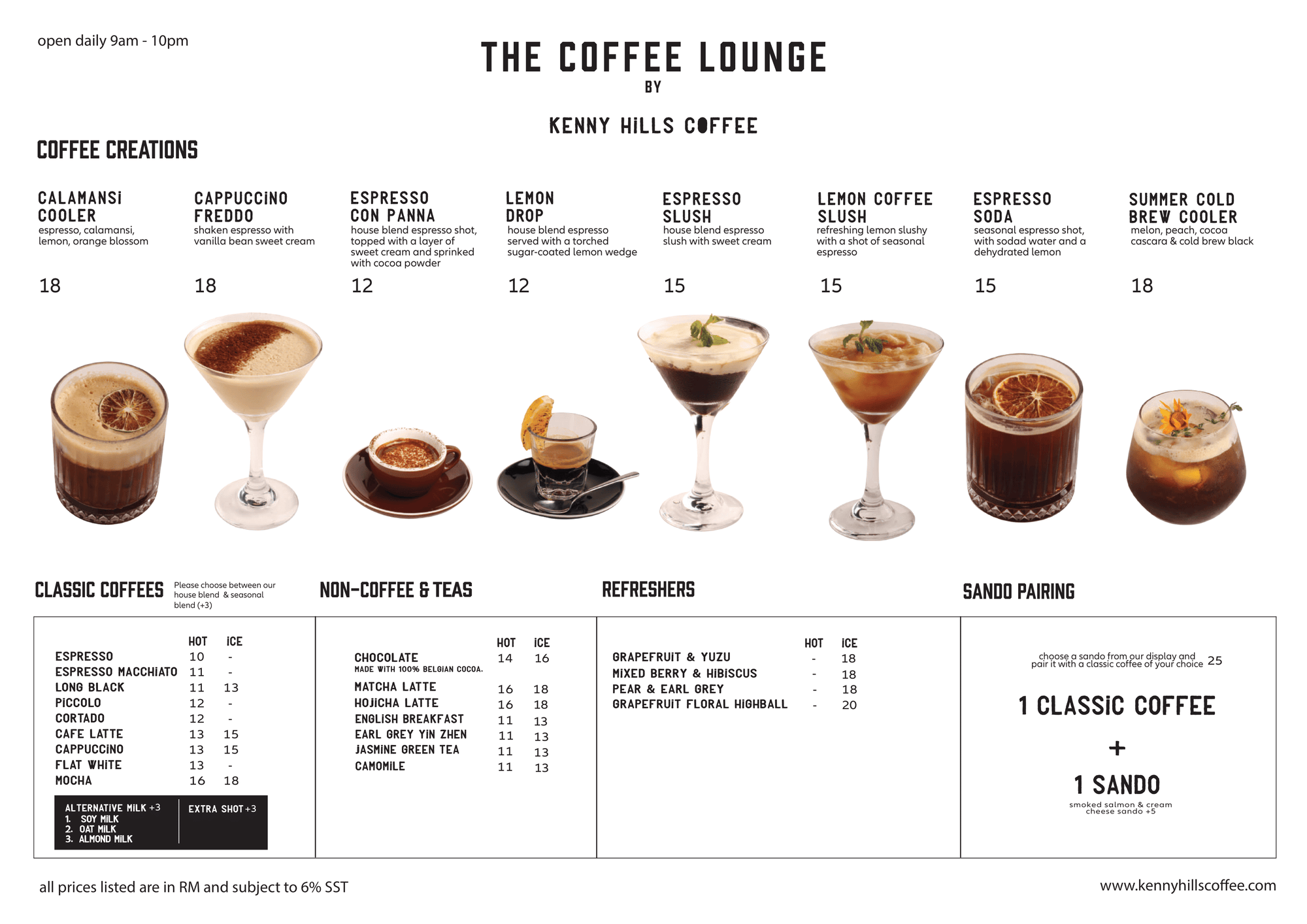 Menu – Kenny Hills Coffee Roasters