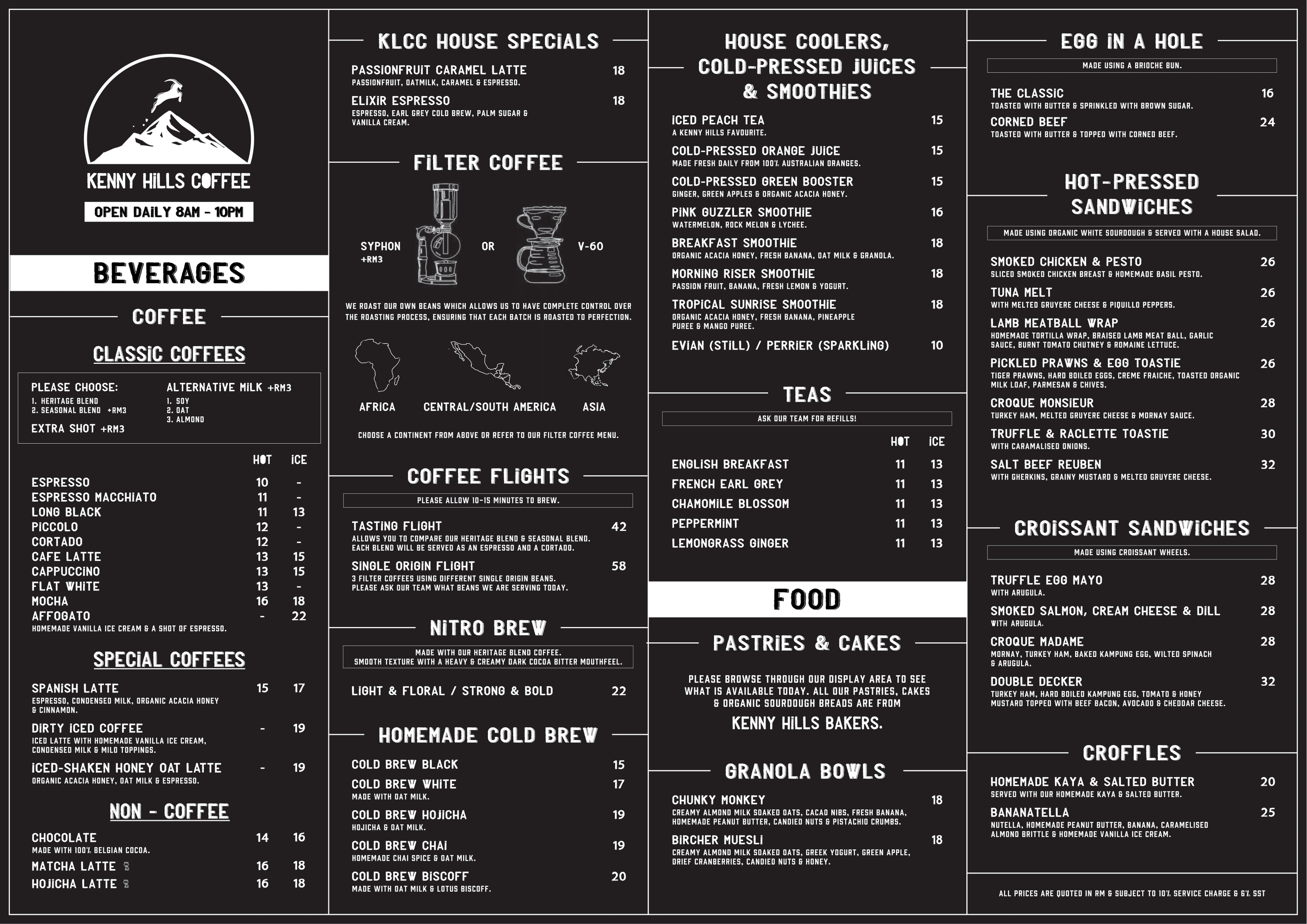 Menu – Kenny Hills Coffee Roasters